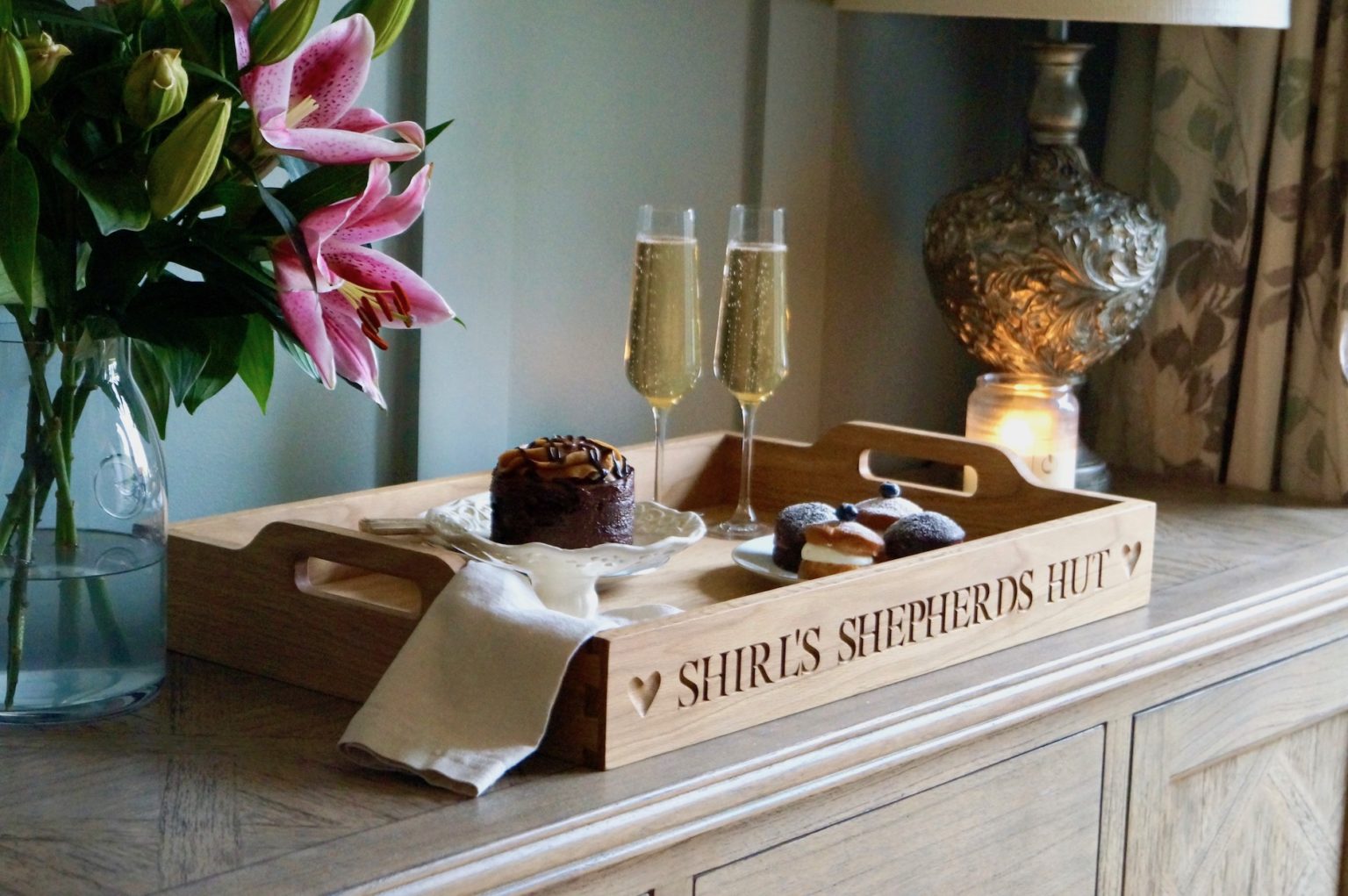 Large Wooden Butler Tray | MakeMeSomethingSpecial.com