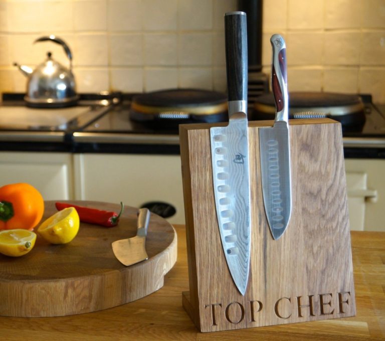 Wooden Magnetic Personalised Knife Block | MakeMeSomethingSpecial