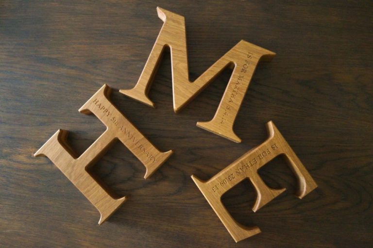 Large personalised oak letters - MakeMeSomethingSpecial.com