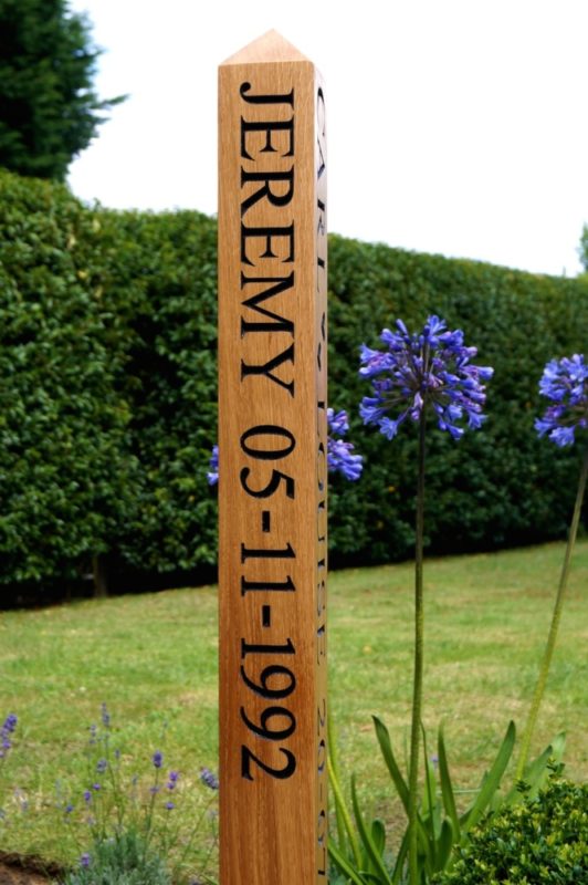 Engraved Oak Mile Post | MakeMeSomethingSpecial.com