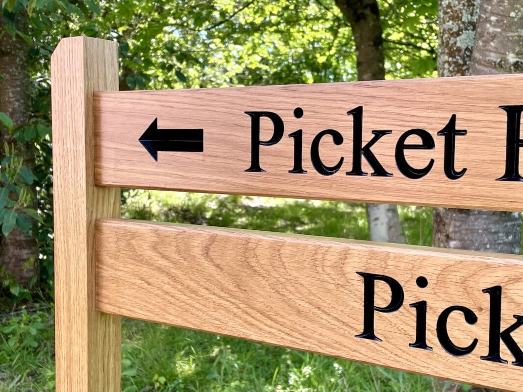 Engraved Tiered Oak House Signs | MakeMeSomethingSpecial.com