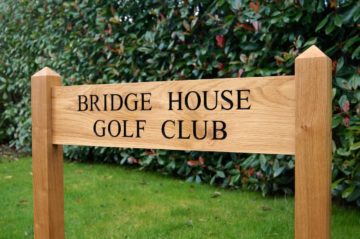 Engraved Oak Golf Course Signs | MakeMeSomethingSpecial.com