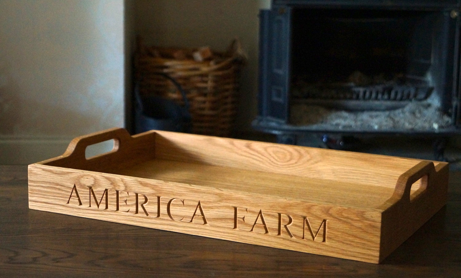 Large Wooden Butler Tray | MakeMeSomethingSpecial.com