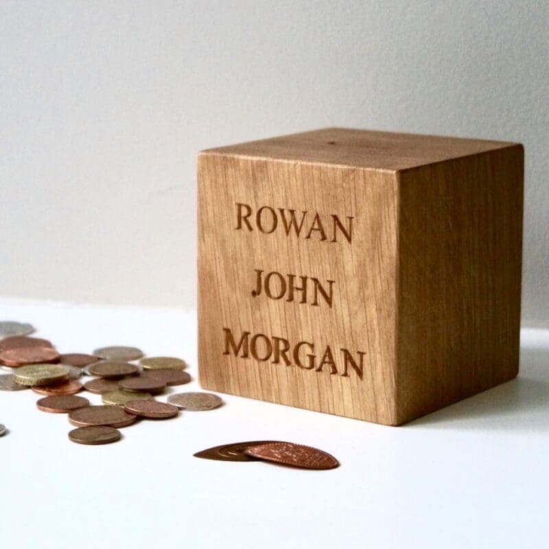 Personalised Wooden Money Box | MakeMeSomethingSpecial.com