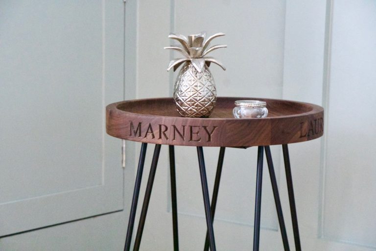 Retro Round Oak Lamp Table | MakeMeSomethingSpecial.com