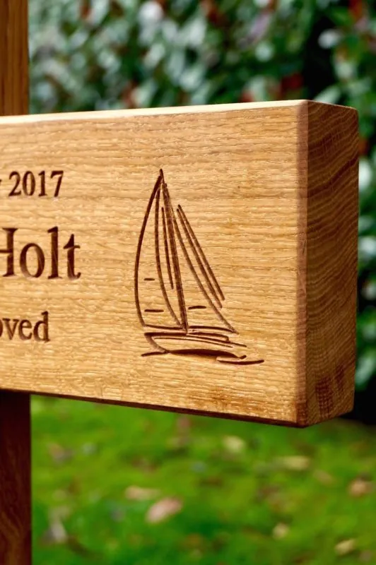 Engraved Wooden Memorial Cross | MakeMeSomethingSpecial.com