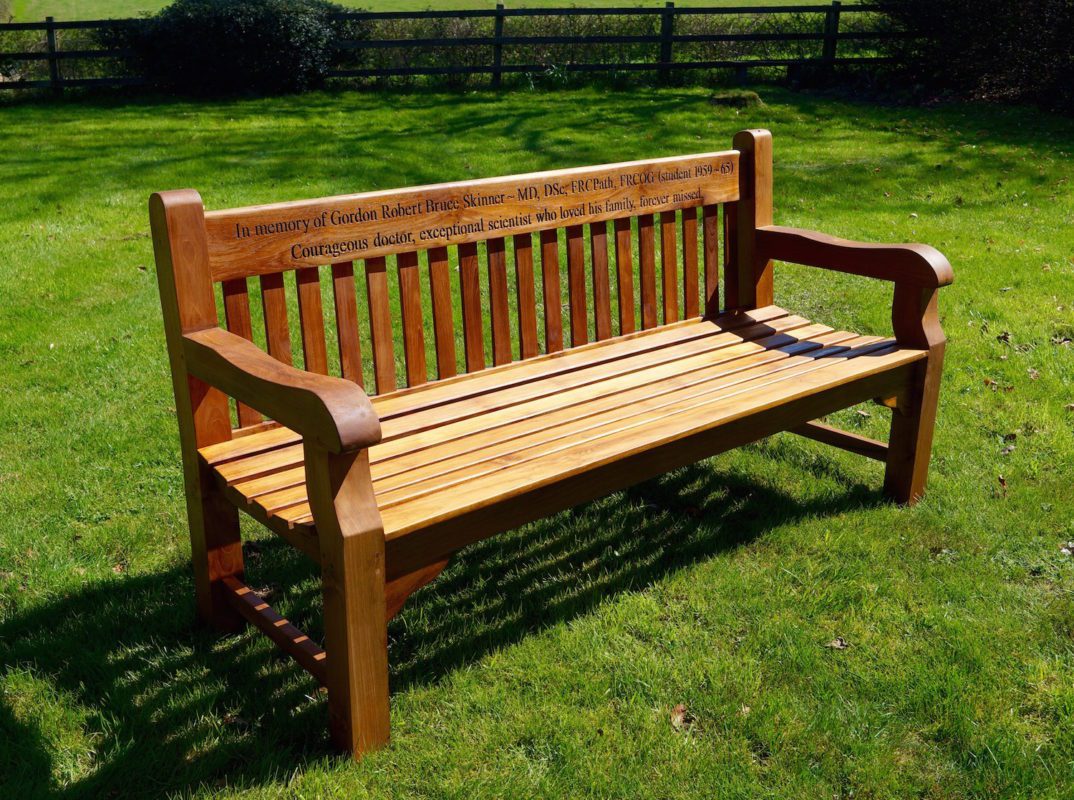 Engraved Large Top Rail Memorial Bench | MakeMeSomethingSpecial.com