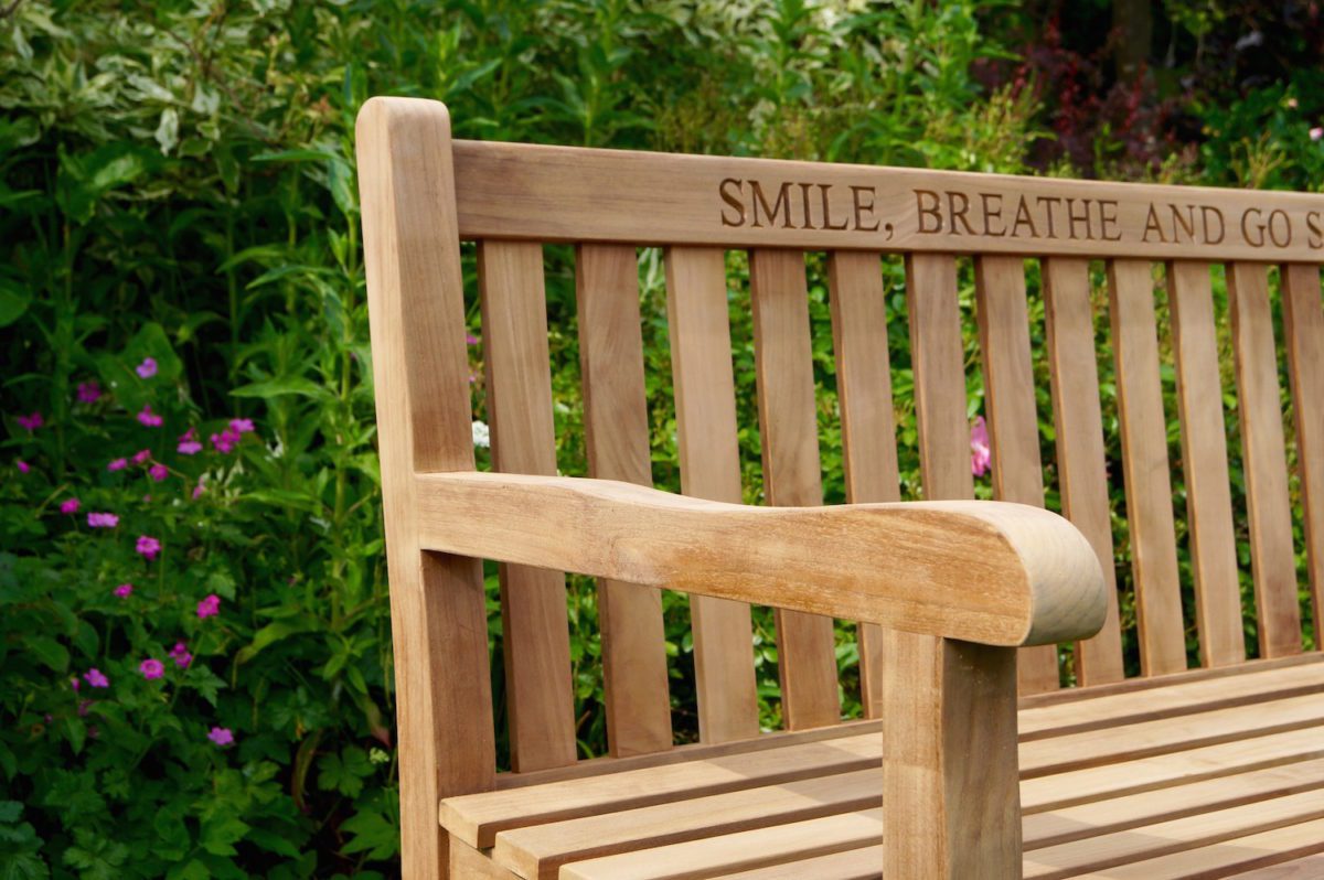 Engraved Wooden Garden Bench | MakeMeSomethingSpecial.com