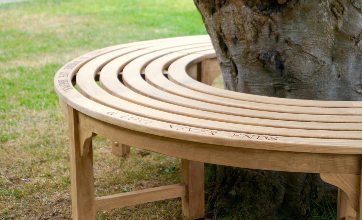Engraved Wooden Circular Bench - MakeMeSomethingSpecial.com