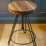 Engraved Wooden and Metal Swivel Stool - MakeMeSomethingSpecial.com