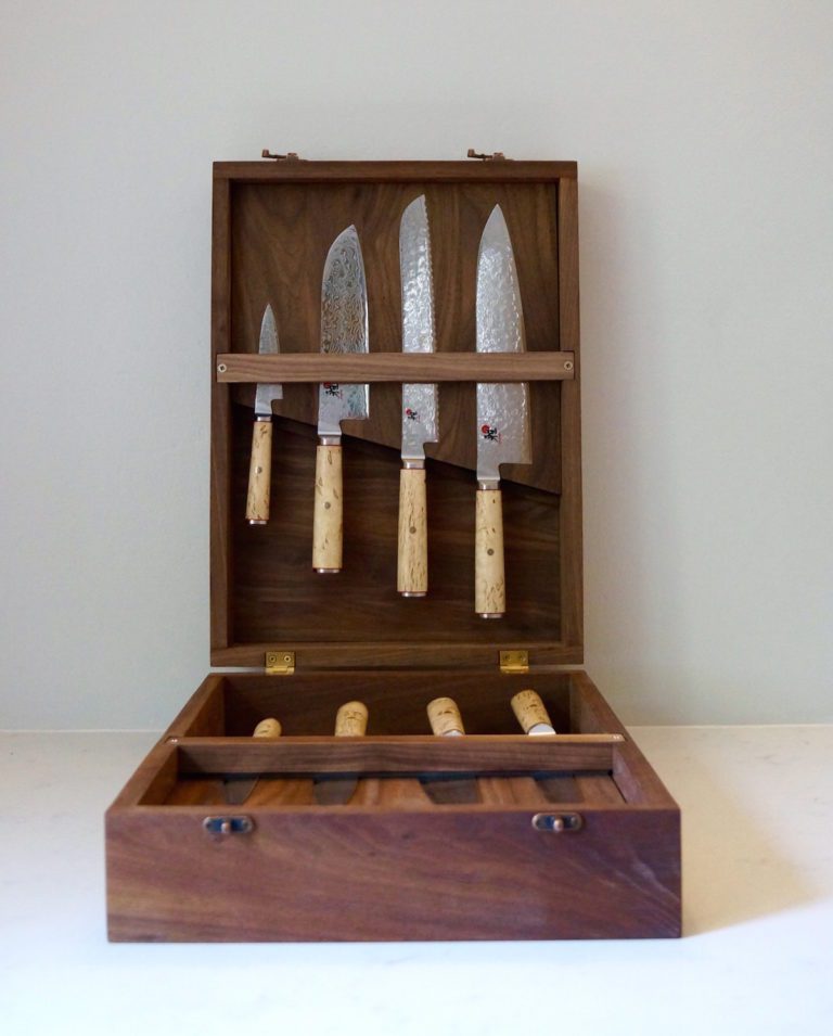 Knife Racks | Custom Made Walnut Magnetic Knife Box
