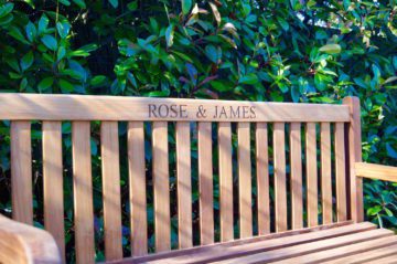 Engraved Wooden Garden Bench | MakeMeSomethingSpecial.com