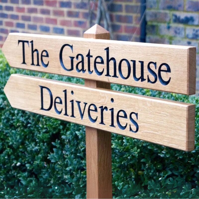 Engraved Tiered Oak House Signs | MakeMeSomethingSpecial.com
