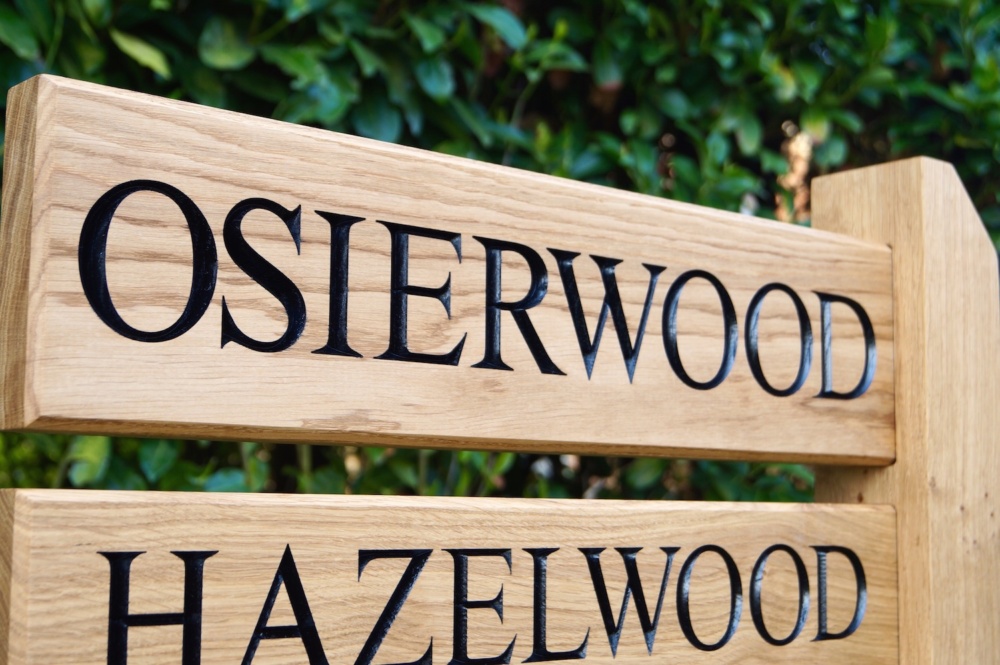 Free Standing Oak House Signs | MakeMeSomethingSpecial.com