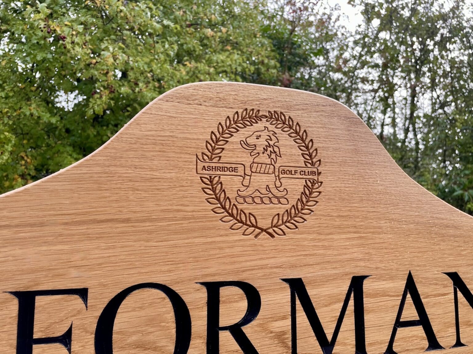 Engraved Oak Golf Course Signs | MakeMeSomethingSpecial.com