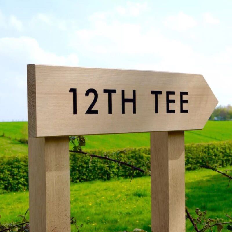 Engraved Oak Golf Course Signs | MakeMeSomethingSpecial.com