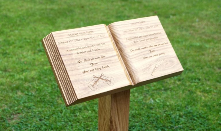 Open Book Engraved Memorial Marker | MakeMeSomethingSpecial.com
