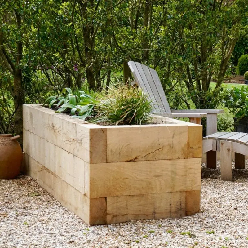 Oak Sleeper Raised Flower Bed Kits | MakeMeSomethingSpecial
