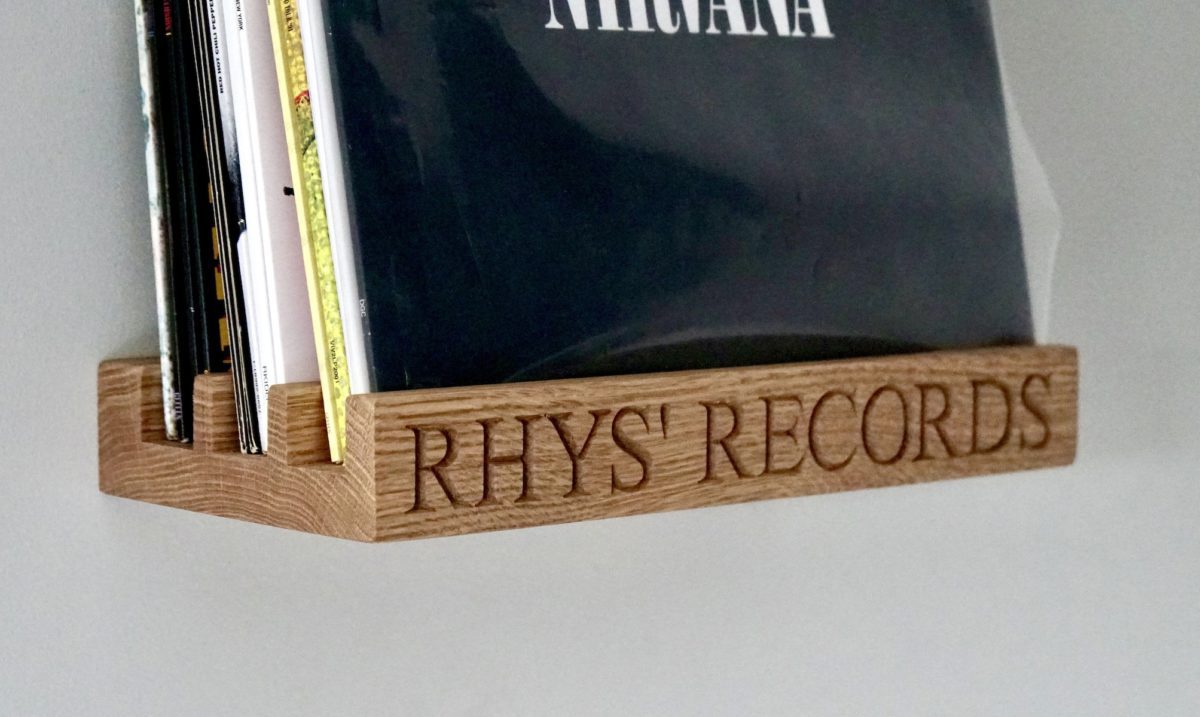 Personalised Oak Record Holder | MakeMeSomethingSpecial.com