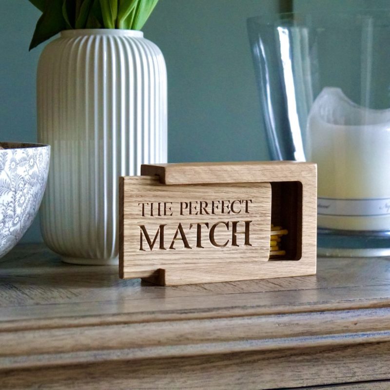 Engraved Wooden Matchstick Box | MakeMeSomethingSpecial.com