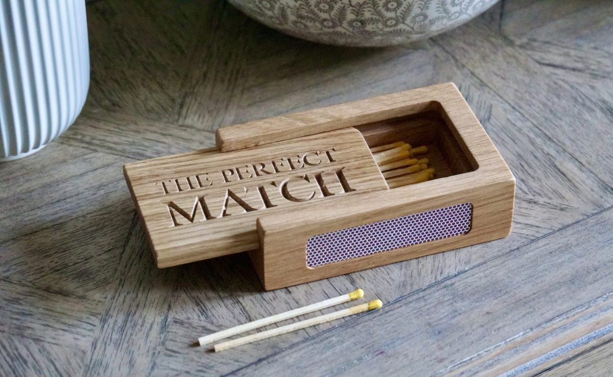 Engraved Wooden Matchstick Box | MakeMeSomethingSpecial.com