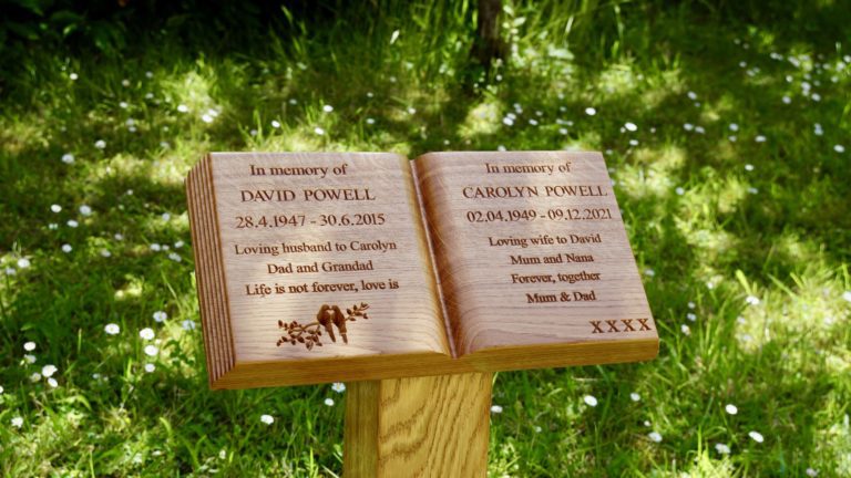 Open Book Engraved Memorial Marker | MakeMeSomethingSpecial.com
