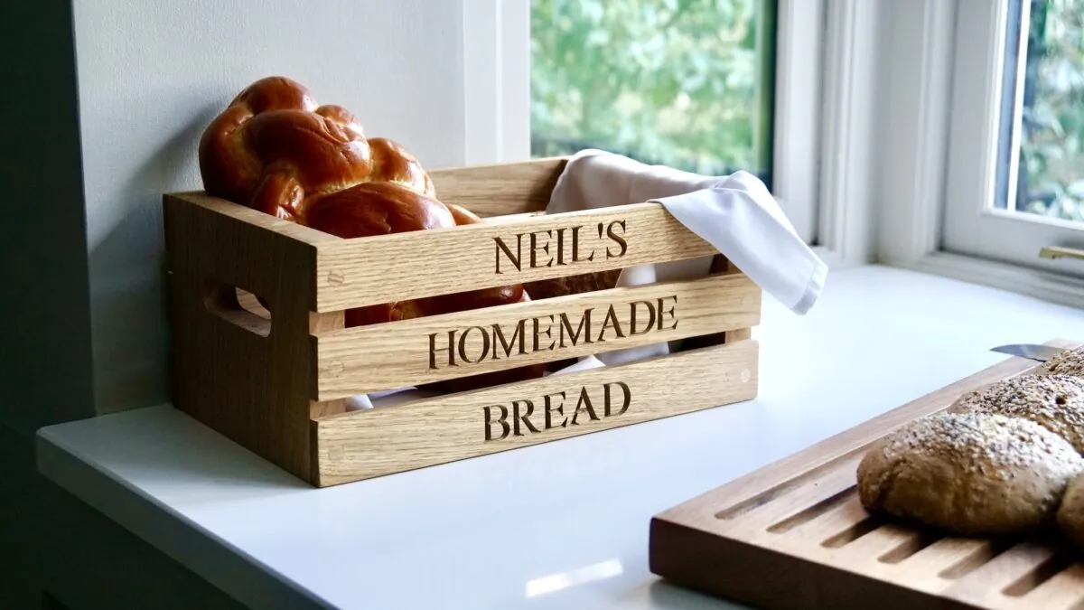 Personalised Wooden Bread Box | MakeMeSomethingSpecial.com
