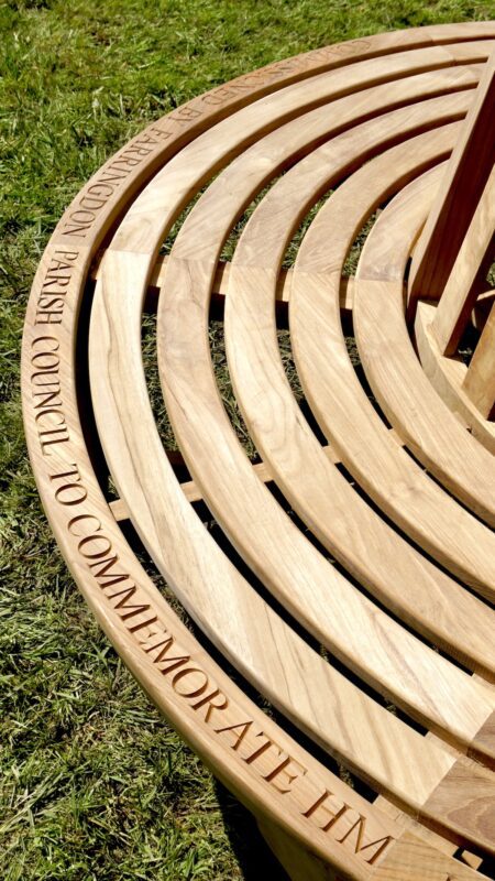 Engraved Wooden Circular Bench - MakeMeSomethingSpecial.com