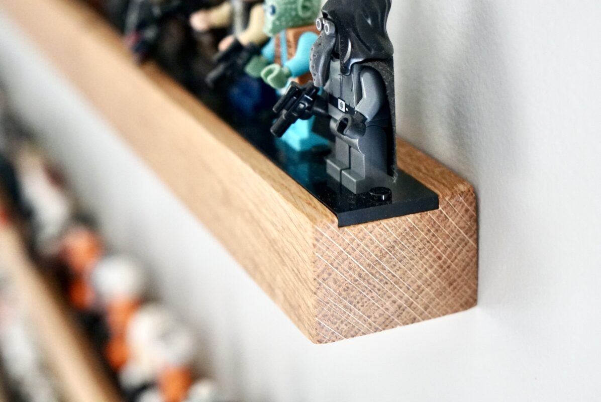 Wooden Lego minifigure display stand | MakeMeSomethingSpecial.com