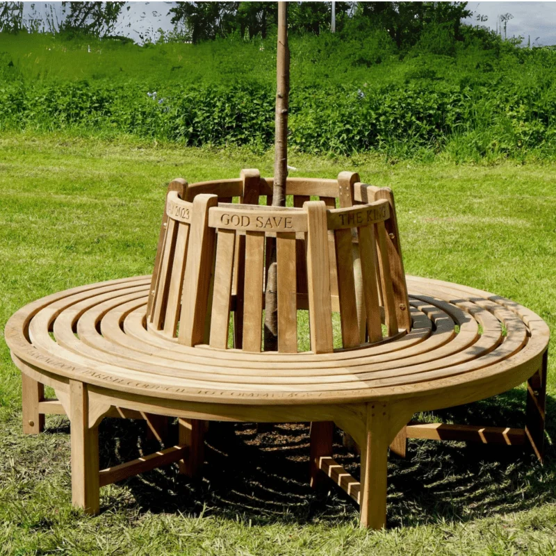 Engraved Wooden Circular Bench - MakeMeSomethingSpecial.com