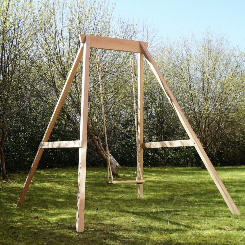 Single Oak Garden Swing Frame | MakeMeSomethingSpecial.com