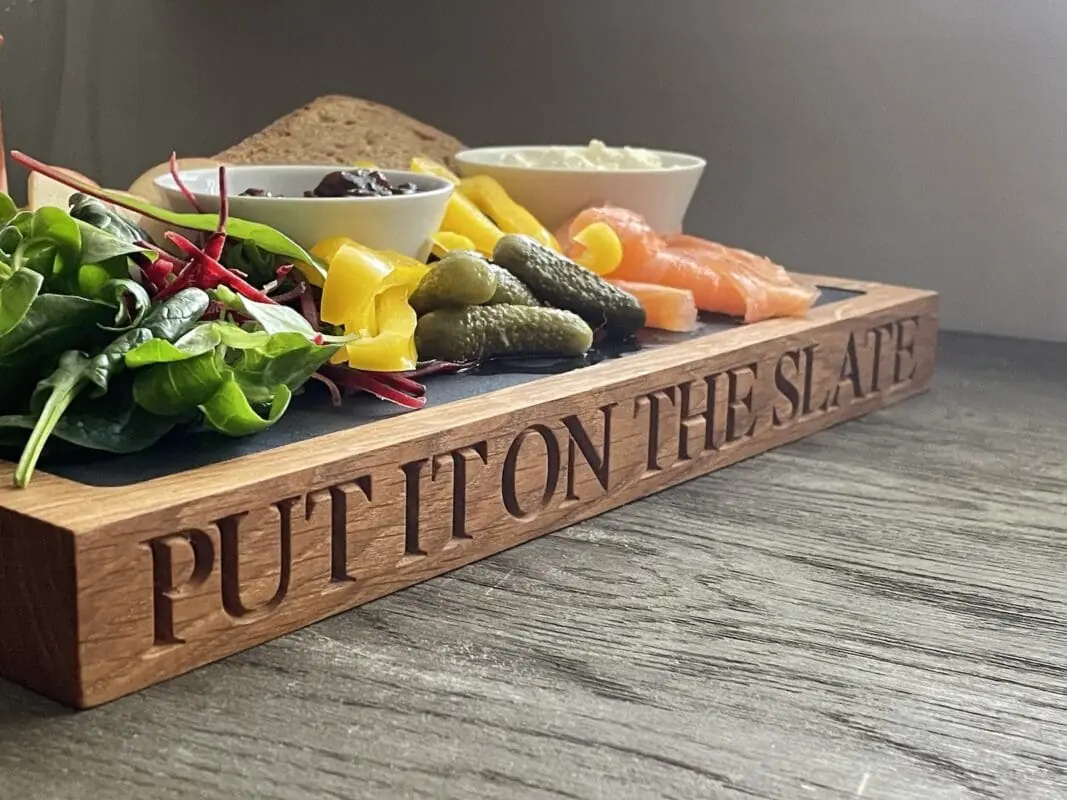 Personalised Oak and Slate Cheese Boards