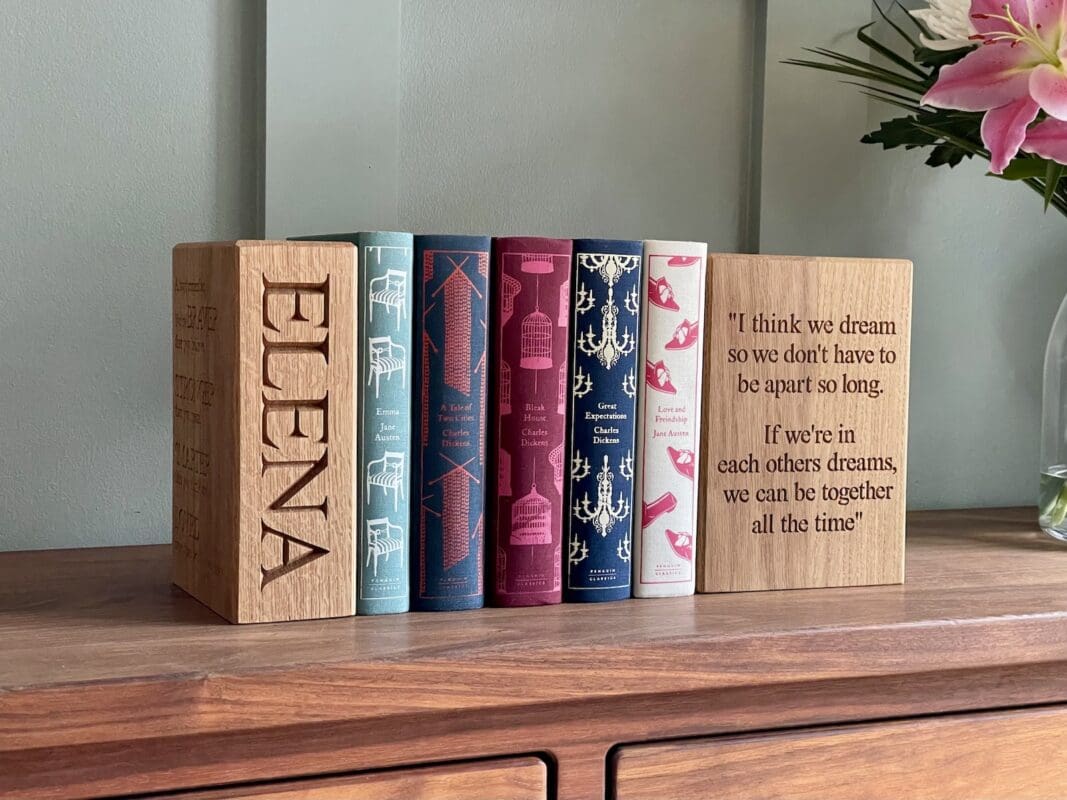 Personalised Wooden Bookends Impresssions | MakeMeSomethingSpecial.com