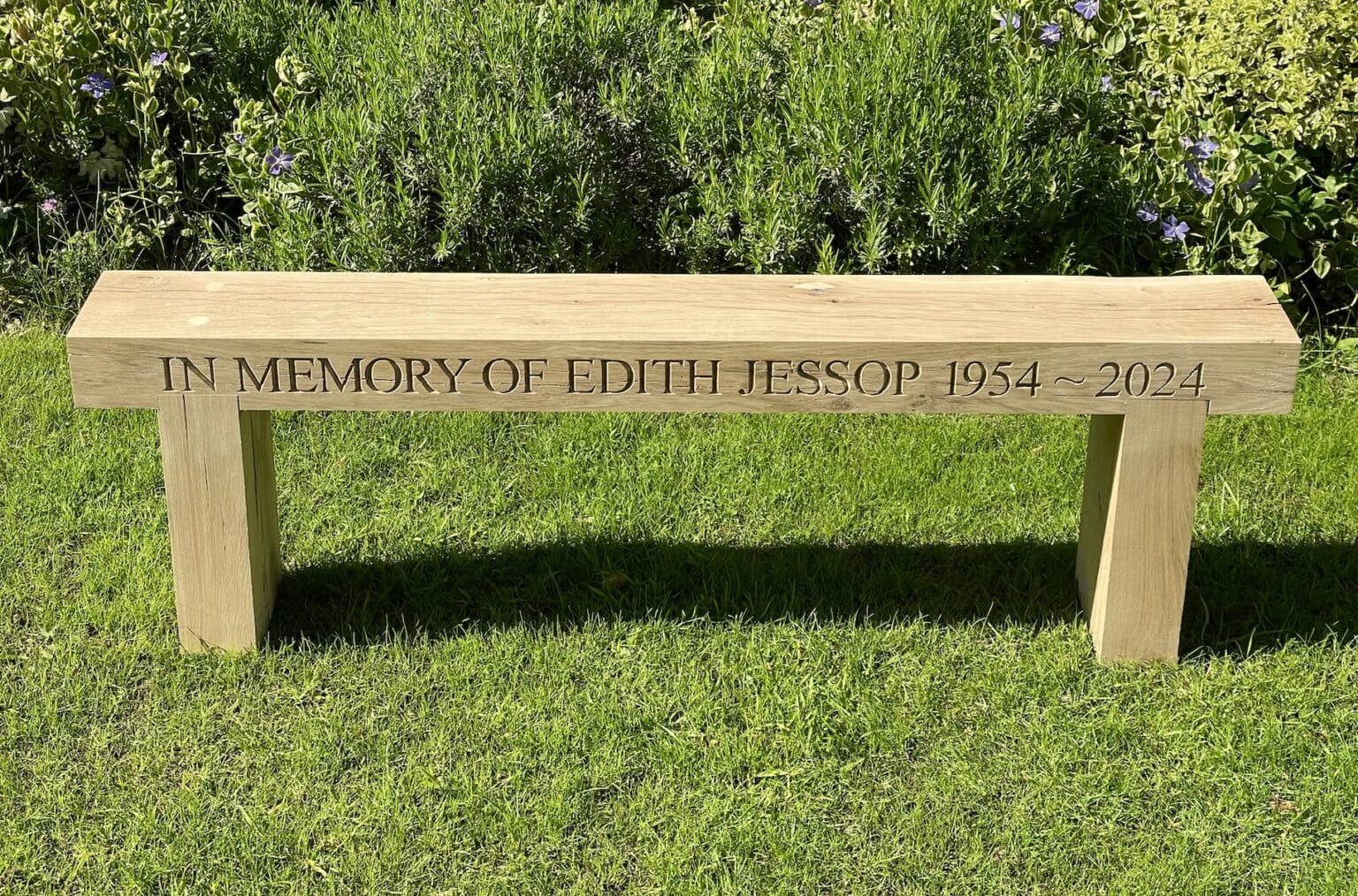 Engraved Oak Sleeper Bench | MakeMeSomethingSpecial.com