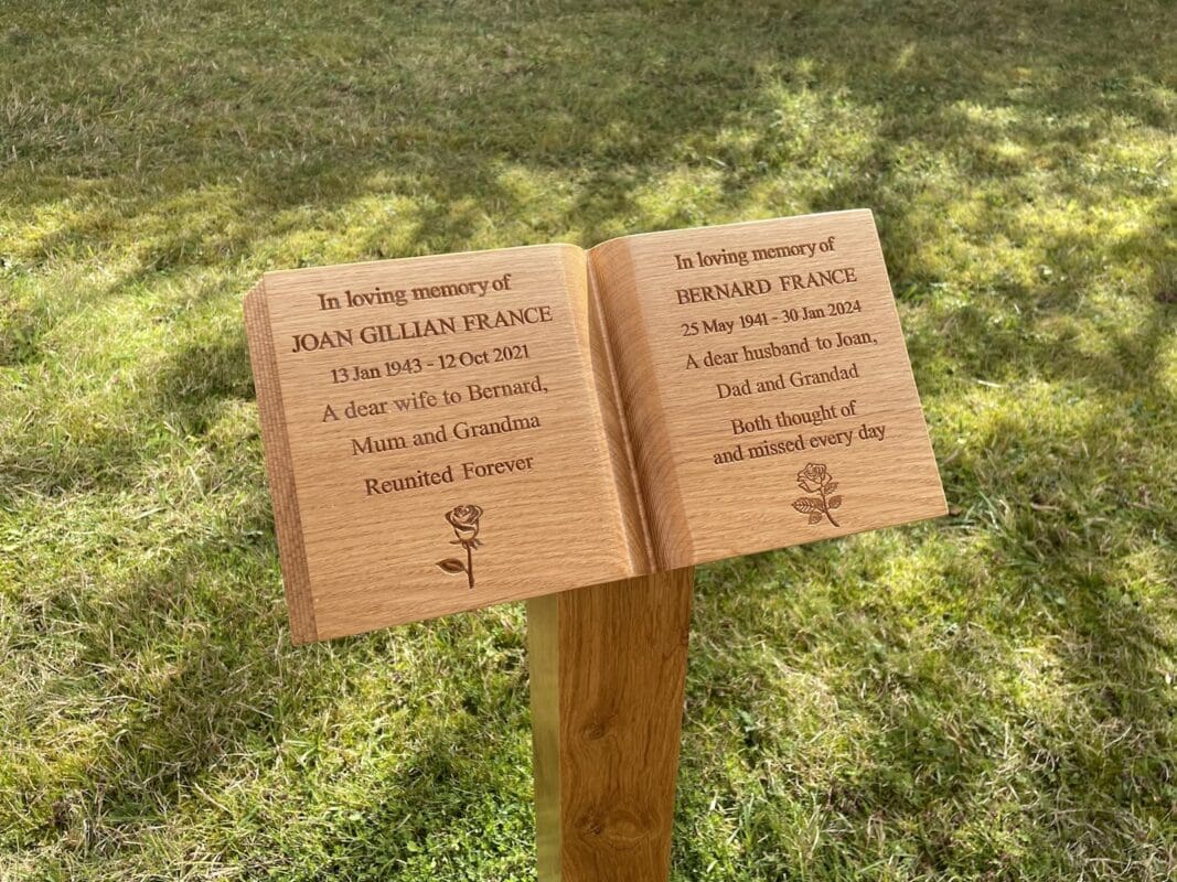 Open Book Engraved Memorial Marker | MakeMeSomethingSpecial.com
